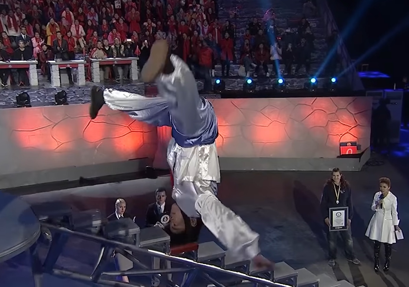 Man Climbs 36 Steps With His Head, Breaking Guinness World Record ...