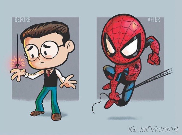 Illustrator Shows How Superheroes and Other Pop Characters Evolve With ...