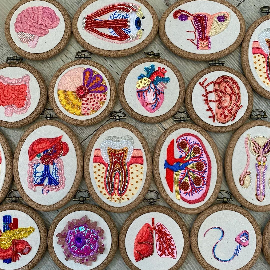 Amber Griffiths Recreates Body Parts and Organs as Embroidery Art ...