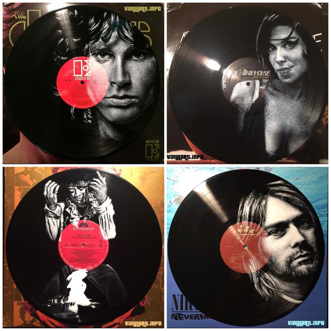 Daniel Edlen Paints Portraits of Musicians on Vinyl Records - https ...