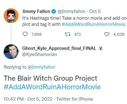 Jimmy Fallon Asks Twitter to Ruin a Horror Movie With One Word, Gets ...