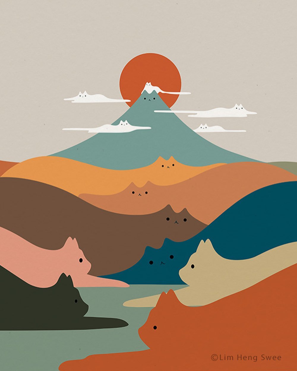 Lim Heng Swee is Crafting Minimal Landscape Illustrations Inspired By Cats - https ...