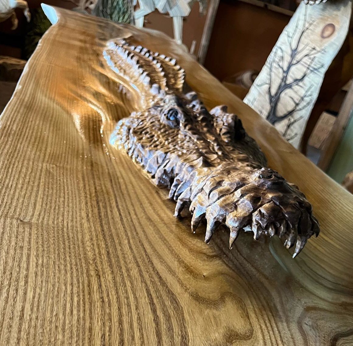 This Unique Bar Top Has Crocodile Emerging From the Wood - https ...