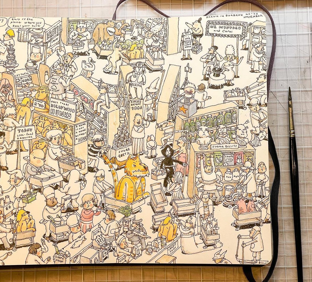 Get Lost in Mattias Adolfsson’s Chaotic Sketchbook Drawings - https ...