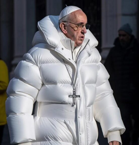 Photo of Pope Francis in Stylish White Puffer Jacket Turns Out to Be ...
