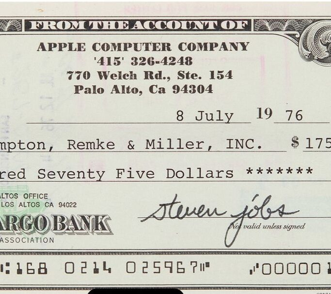 Check Signed by Apple Founder Steve Jobs Sells for $107K at an Auction - https://everydaymonkey.com